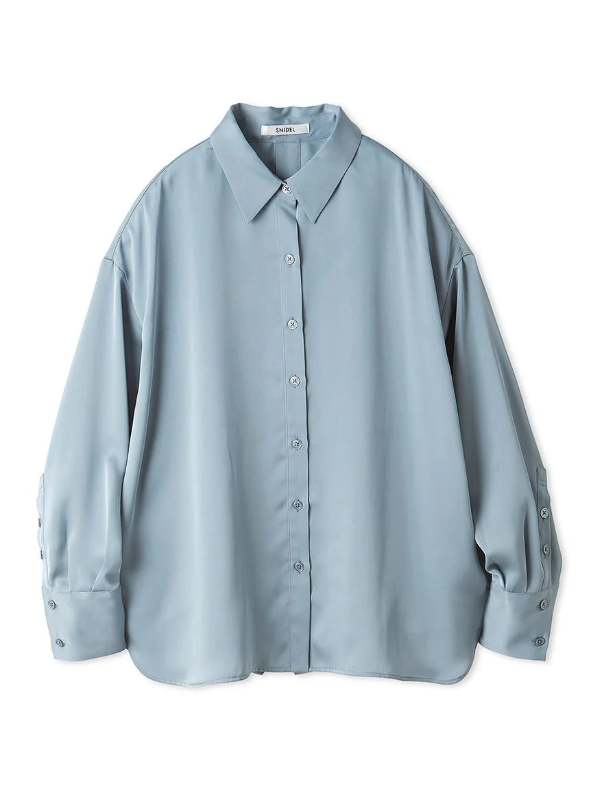 Relaxed Fit Satin Long Sleeve Shirt – SNIDEL
