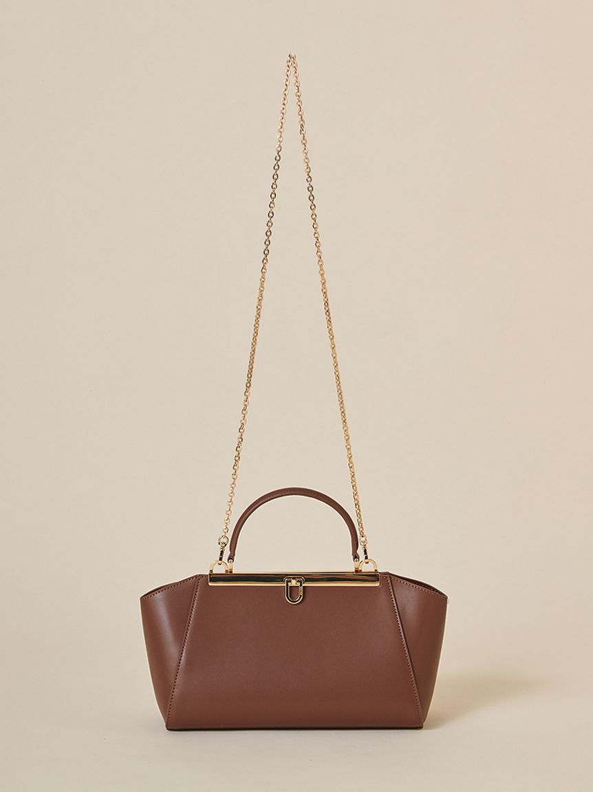 Classic Top-Handle Vintage-Inspired Leather Chain Bag – SNIDEL