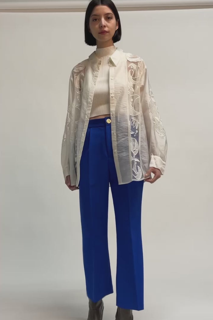 Sheer Embroidered Shirt – SNIDEL