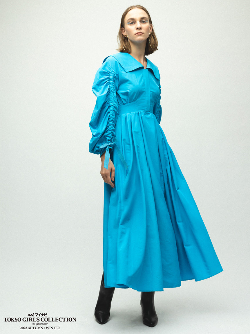 Taffeta Volume Maxi Shirt Dress – SNIDEL
