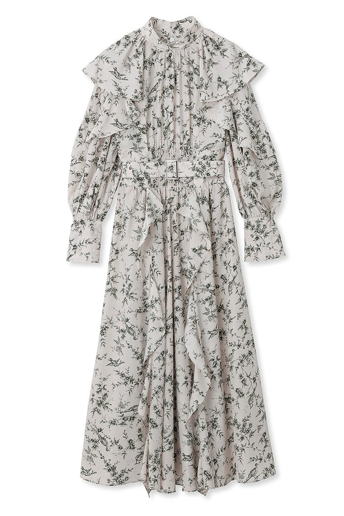 Frill Printed Floral Dress – SNIDEL