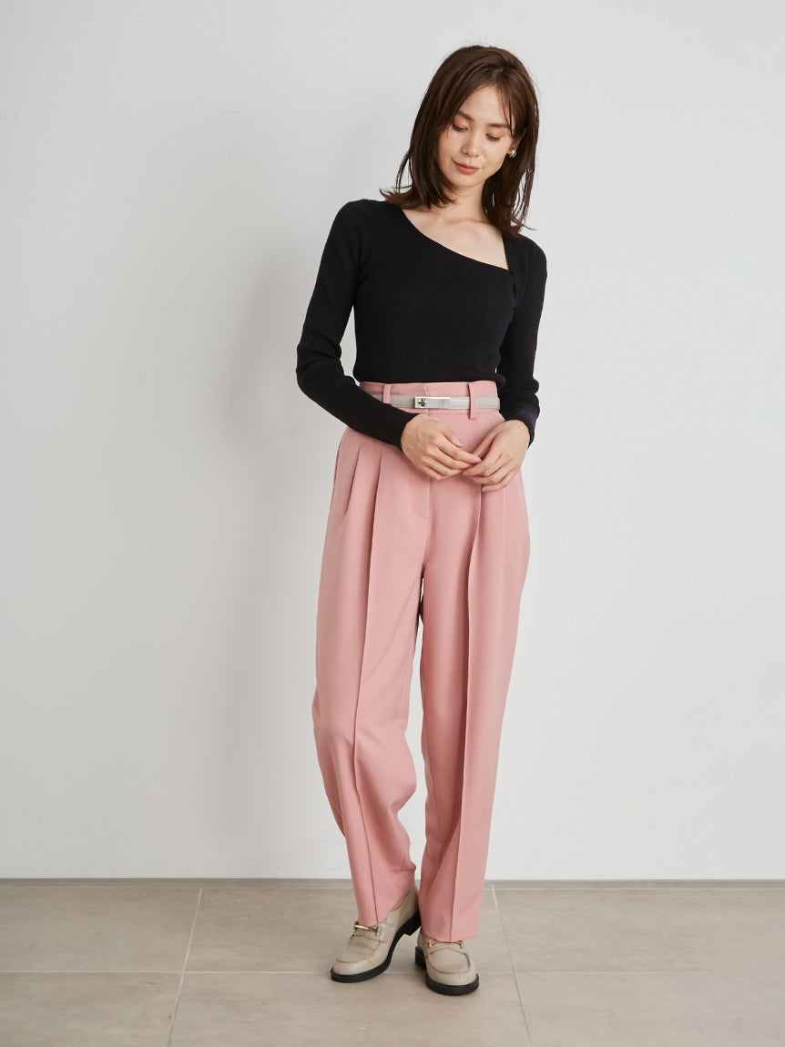 Tapered High Waist Tuck Pants – SNIDEL